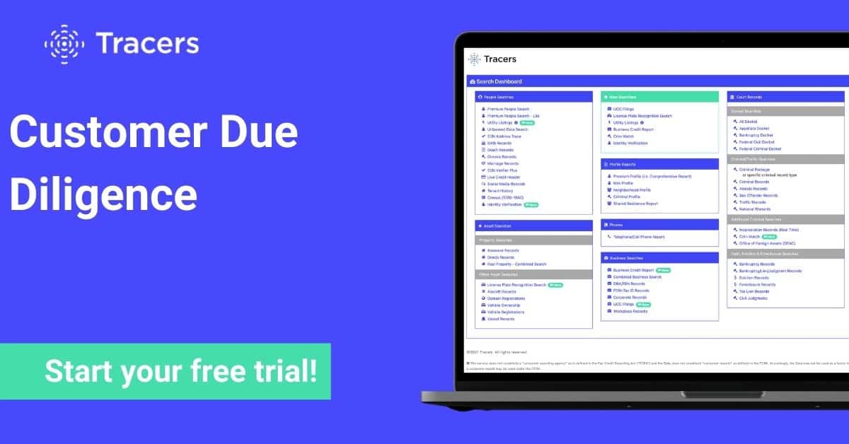 Customer Due Diligence Tools | Financial Services | Tracers